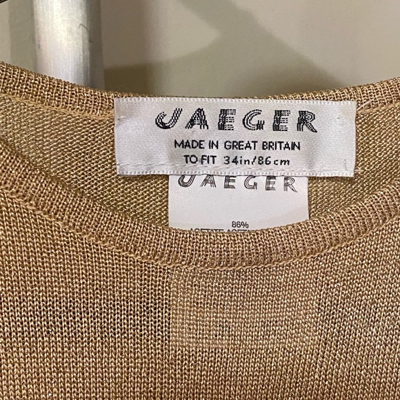 jaeger | Tops | Jaeger Gold Knit Top | Poshmark